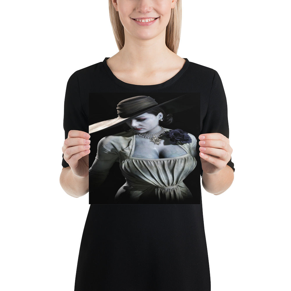 Alcina Dimitrescu Poster, Resident Evil Villain Portrait, Black & Whit ...